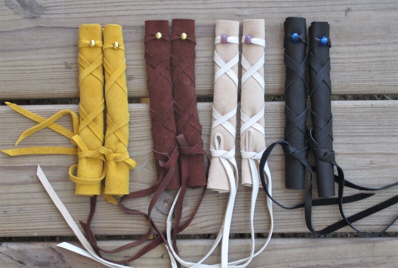 Native Braid Hair Wraps 7 Long Ties Pair Unfringed - Etsy