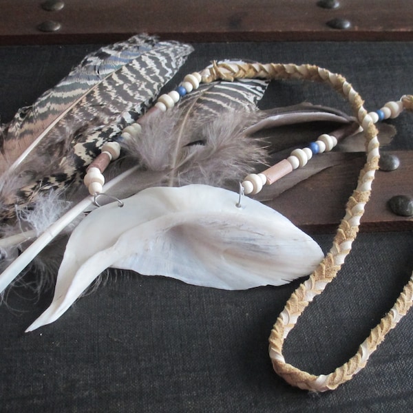 Leather and Bone Necklace - Etsy