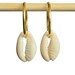 Cowrie Shell Hoops, Cowrie Hoops, Gold Cowrie Hoops, Gold Charm Hoops ...