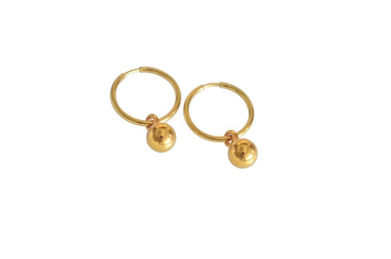 Gold Charm Hoops Gold Hoops Charm Hoops Small Charm Hoops | Etsy