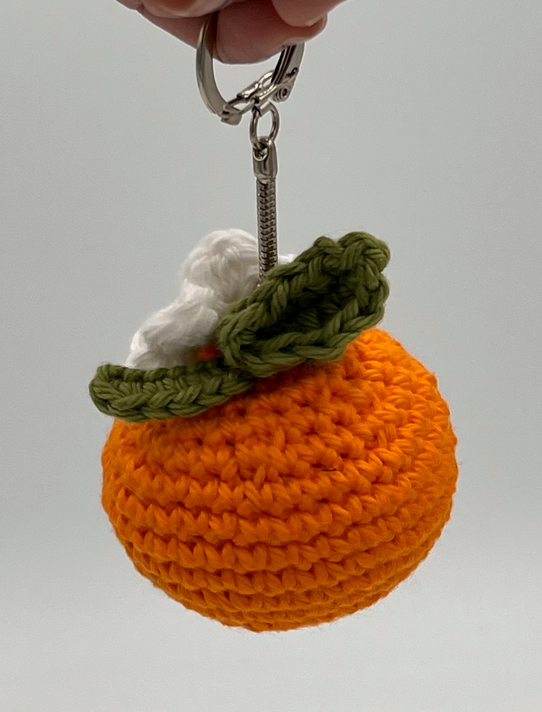 Crochet Fruit Orange Keychains Handmade Soft Cotton Yarn Amigurumi - Etsy