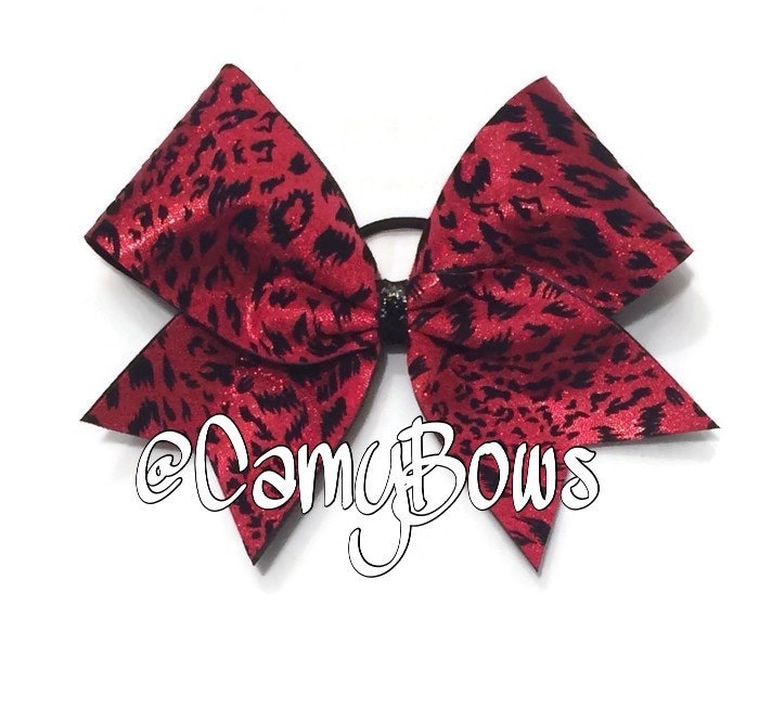Cheer Bow Red and Black Cheetah - Etsy
