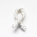 Lung Cancer Awareness Ribbon, White Bead Crochet Lung Cancer Awareness ...