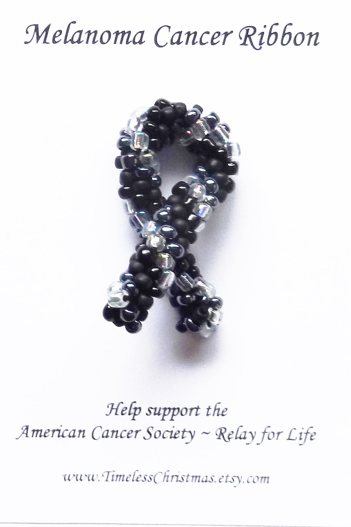 Melanoma Cancer Awareness Ribbon Black Bead Crochet Cancer - Etsy
