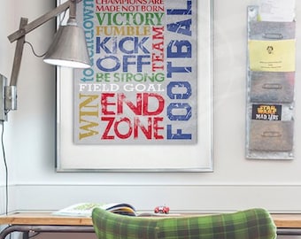 FOOTBALL Name Sign. Hand Personalized Sport Room Sign. Sport - Etsy