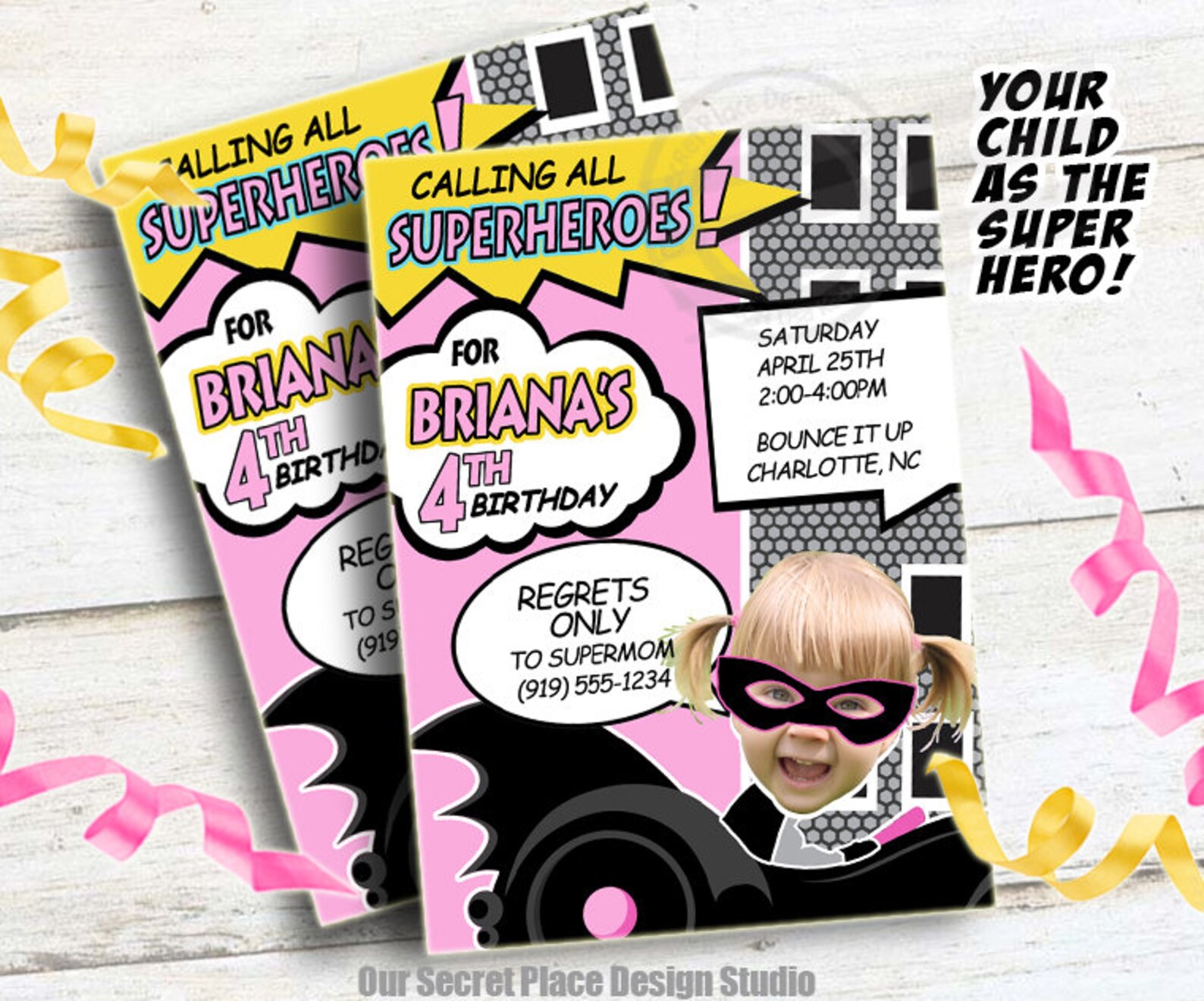 DIGITAL Girl Superhero Birthday Party Invitation Superhero Birthday ...