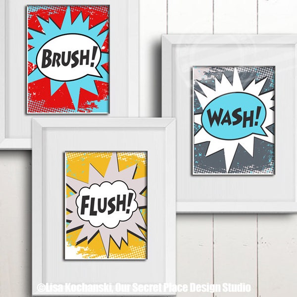 Superhero Bathroom - Etsy