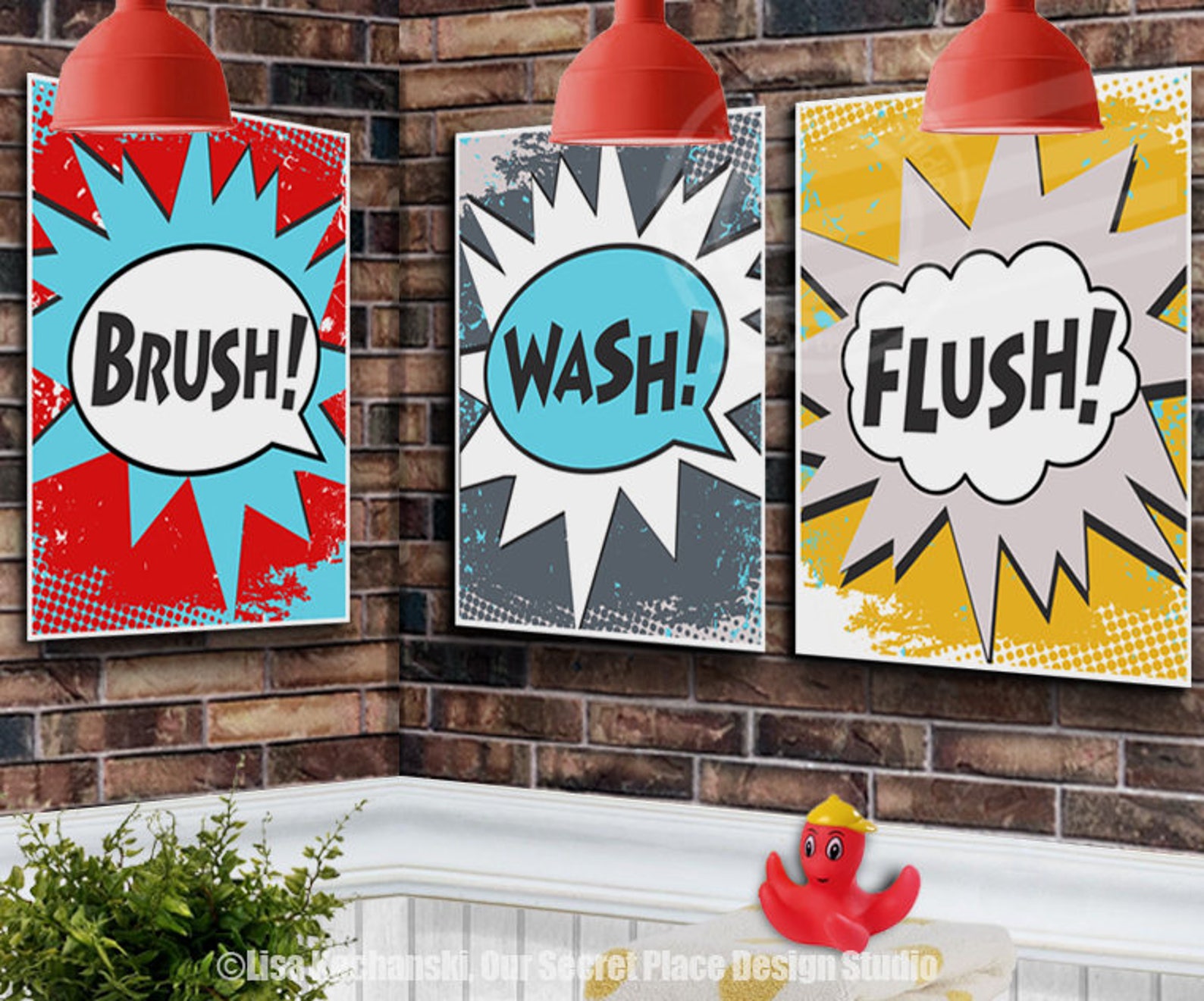 Superhero Bathroom Wall Art Kids Bathroom Wall Art Superhero - Etsy UK
