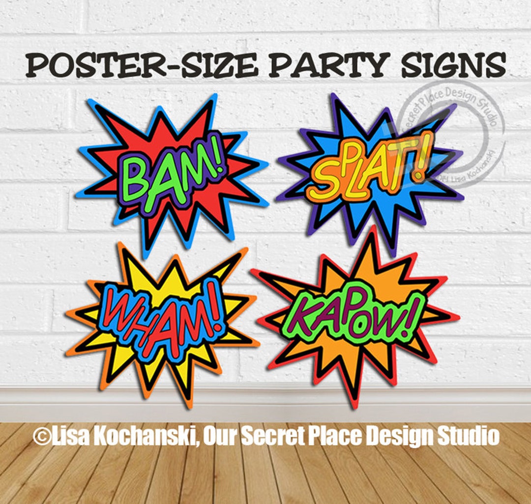 POSTER SIZE Printable Superhero Birthday Party Superhero Baby Shower ...