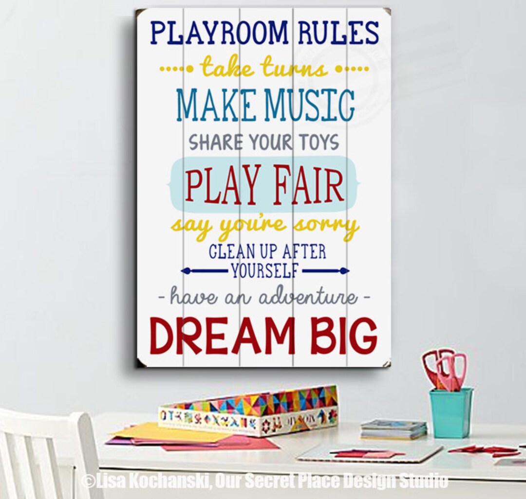 Wooden Kids Play Room Rules Sign Planked Wood Sign for - Etsy wooden-kids-play-room-rules-sign-planked-wood-sign-for-etsy