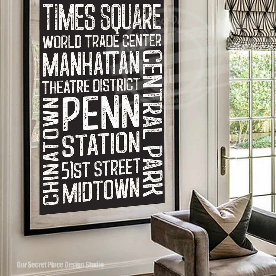 New York City Neighborhoods Subway Art Print NYC Transit Sign - Etsy