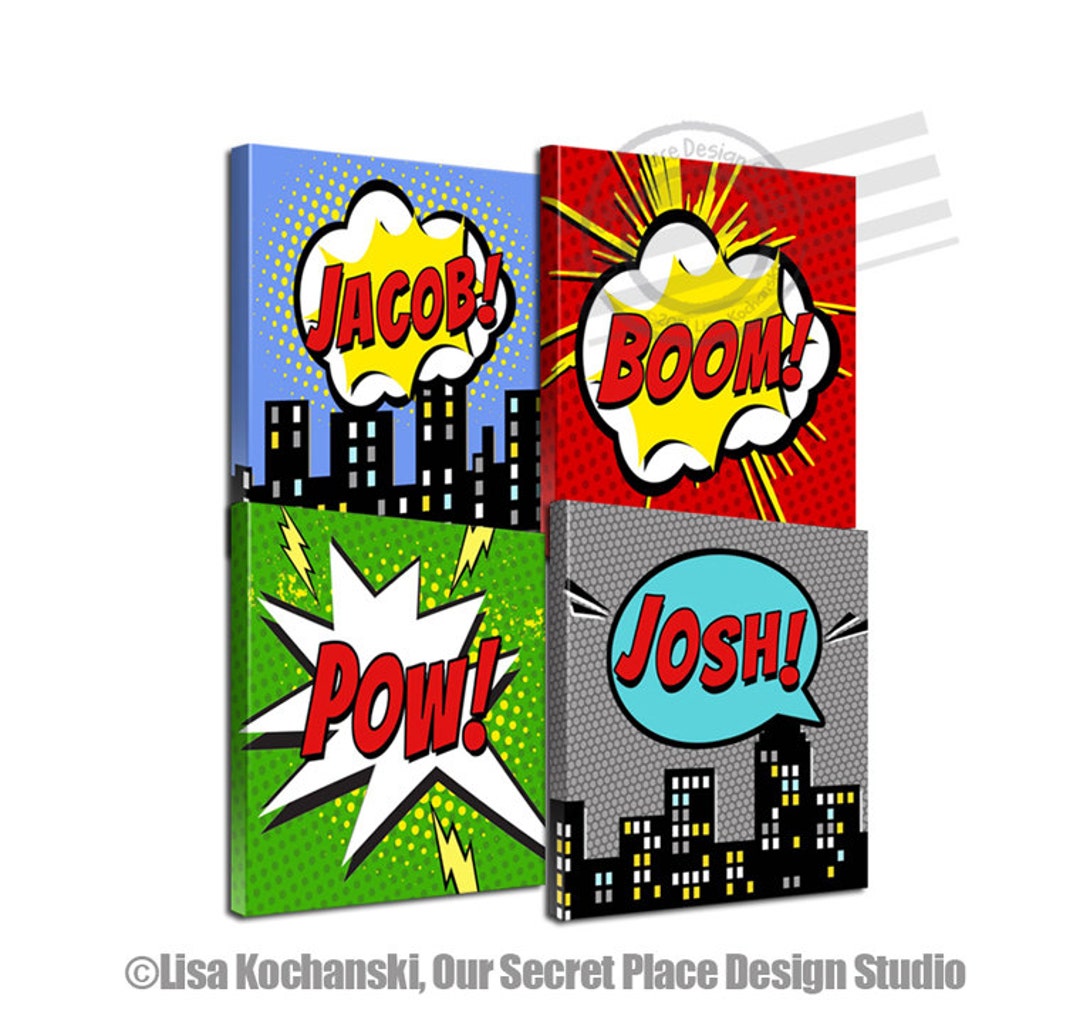 Superhero Canvas Superhero Room Decor Superhero Decor Comic Book ...