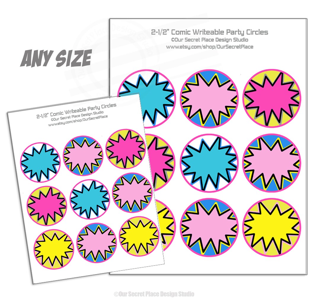 PRINTABLE Any Size Superhero Party Labels Superhero Food Labels ...