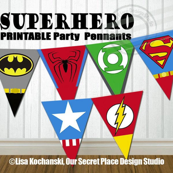 Superhero Pennant - Etsy