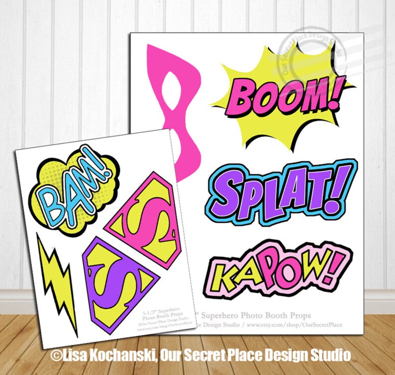 INSTANT DOWNLOAD Superhero Party Decorations Superhero Photo Booth ...