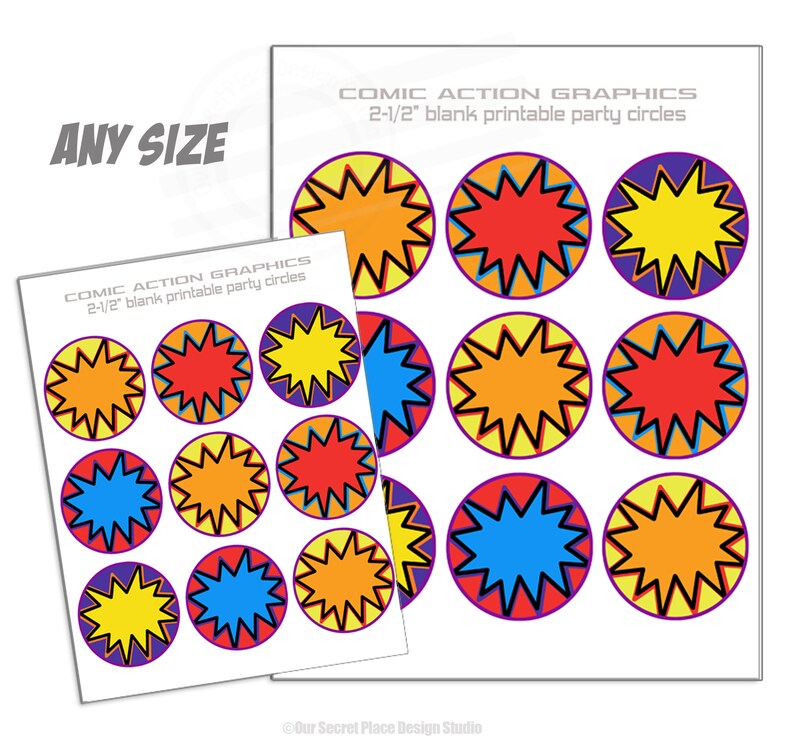 PRINTABLE Any Size Superhero Party Labels Superhero Food Labels ...