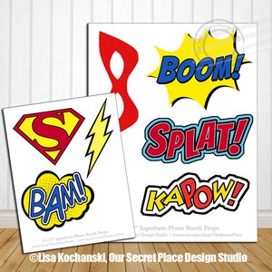 INSTANT DOWNLOAD Superhero Party Decorations Superhero Photo Booth ...