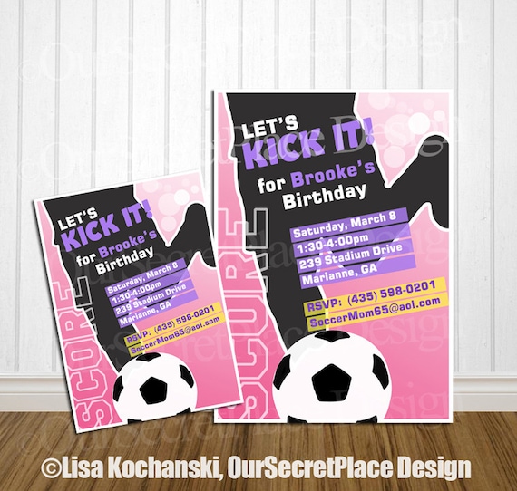 Invitations Printable Girls Soccer
