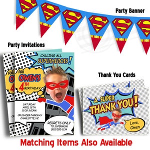 Photo Thank You Card Kids Superhero Thank You Photo Card Super - Etsy