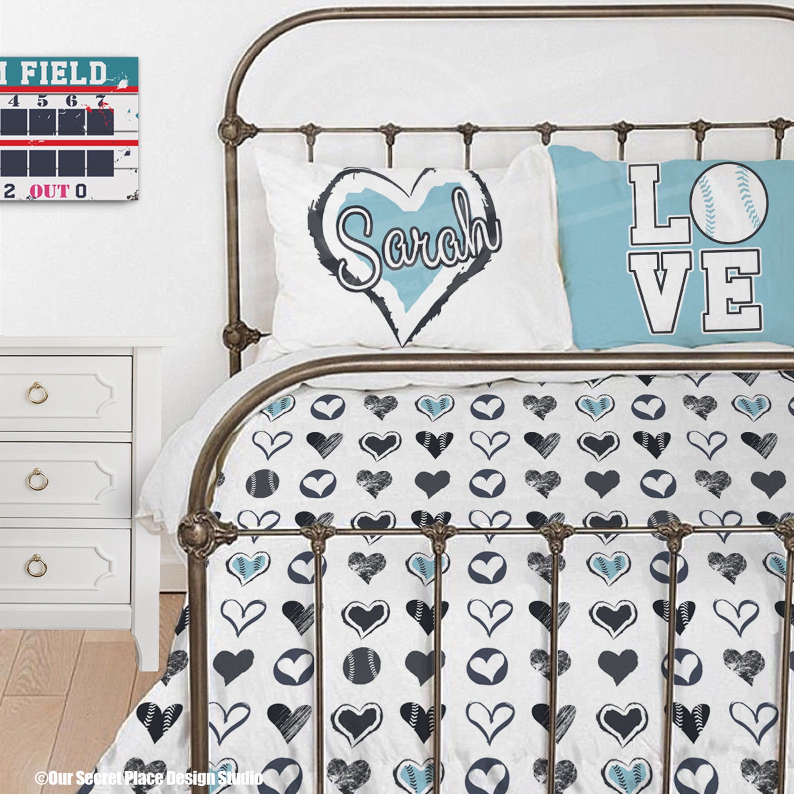 Girls Softball Bedding for Girls Softball Comforter Softball - Etsy