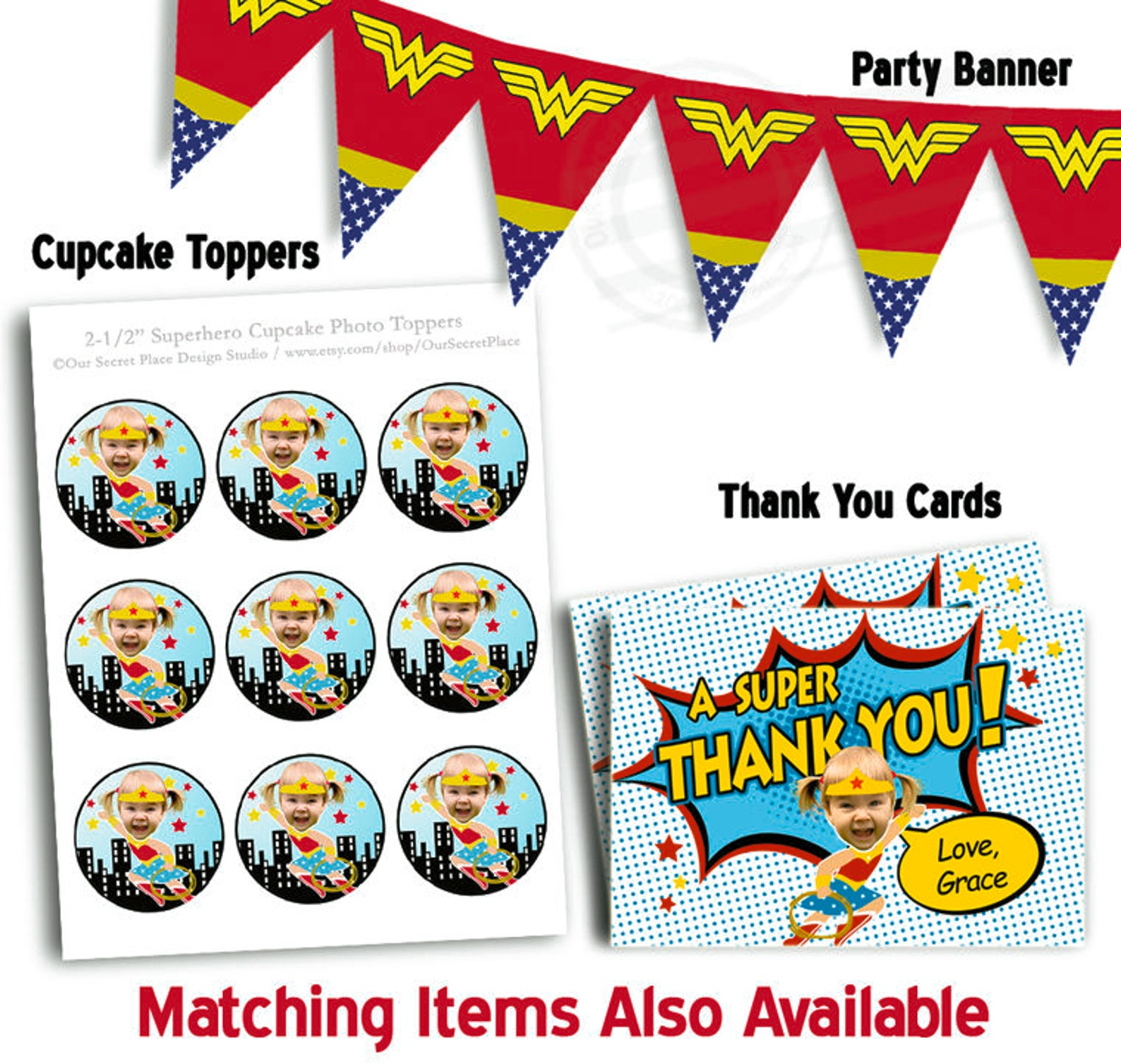 Kids Superhero Thank You Photo Card Super Hero Thank You Card | Etsy