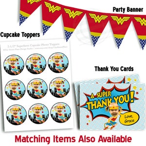 Kids Superhero Thank You Photo Card Super Hero Thank You Card Superhero ...