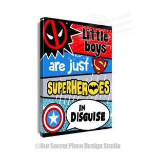Boys Room Wall Art Canvas Boy Superhero Canvas Superhero Decor ...