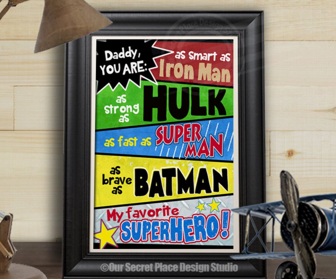 DIGITAL Daddy You Are My Favorite Superhero Dad Birthday Gift for Dad ...
