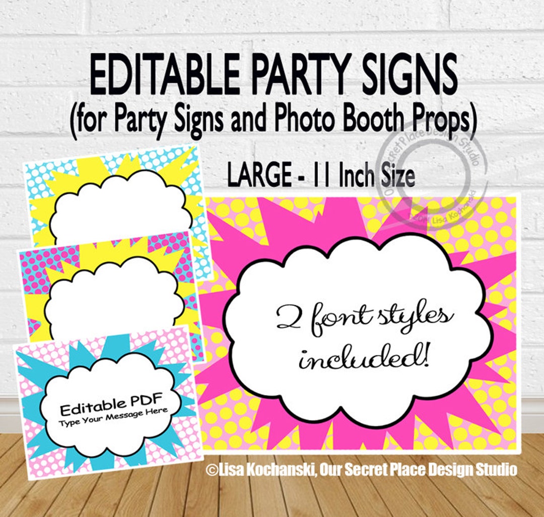 INSTANT DOWNLOAD Editable Superhero Signs Superhero Party Signs ...