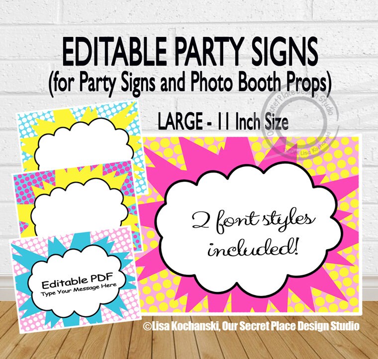INSTANT DOWNLOAD Editable Superhero Signs Superhero Party | Etsy