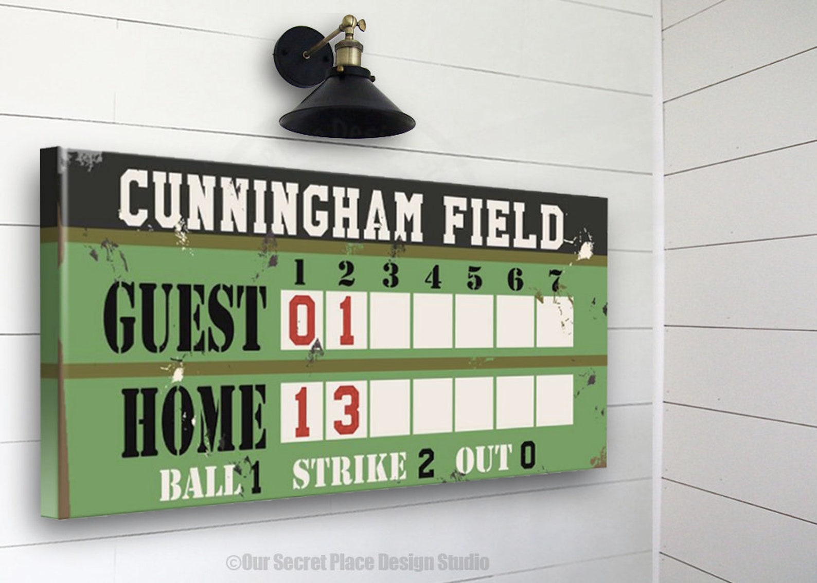 Personalized Baseball Scoreboard Sign Boys Canvas Wall Art - Etsy