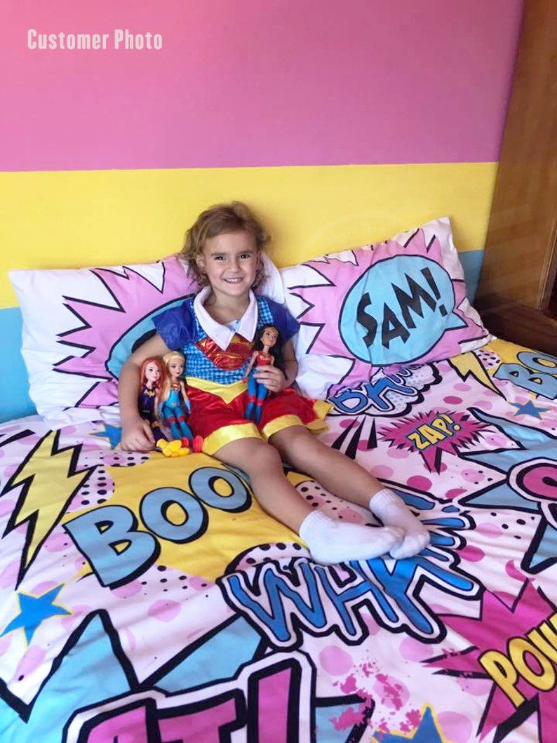 Personalized Girls Bedding Superhero Comforter Toddler Girls Comforter ...