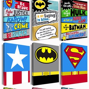 Superhero Canvas Superhero Room Decor Superhero Decor Comic Book ...