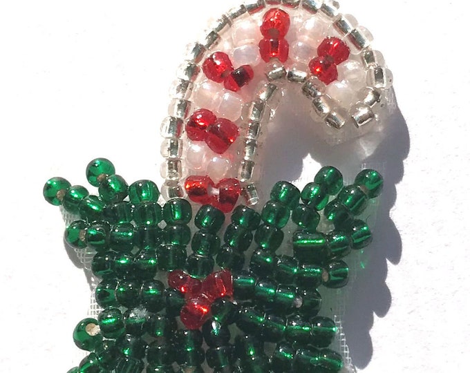 Pack of 4 Candy Canes Christmas Beaded Sew-on Applique Craft - Etsy