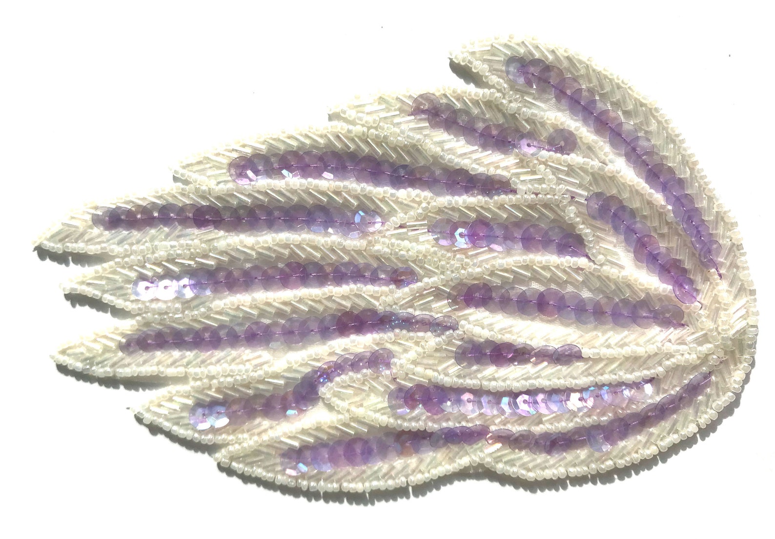 Angel Wings Large Beaded Sequined Sew-on Applique Craft Sewing - Etsy