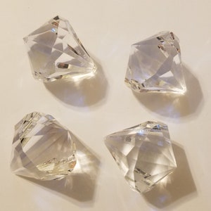Pack of 4 Clear Diamond 40mm Prism Crystal Chandelier Gemstone Teardrop ...