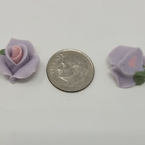 12 Pcs Porcelain Ceramic Bisque Roses With Leaves Rosebuds Vintage ...