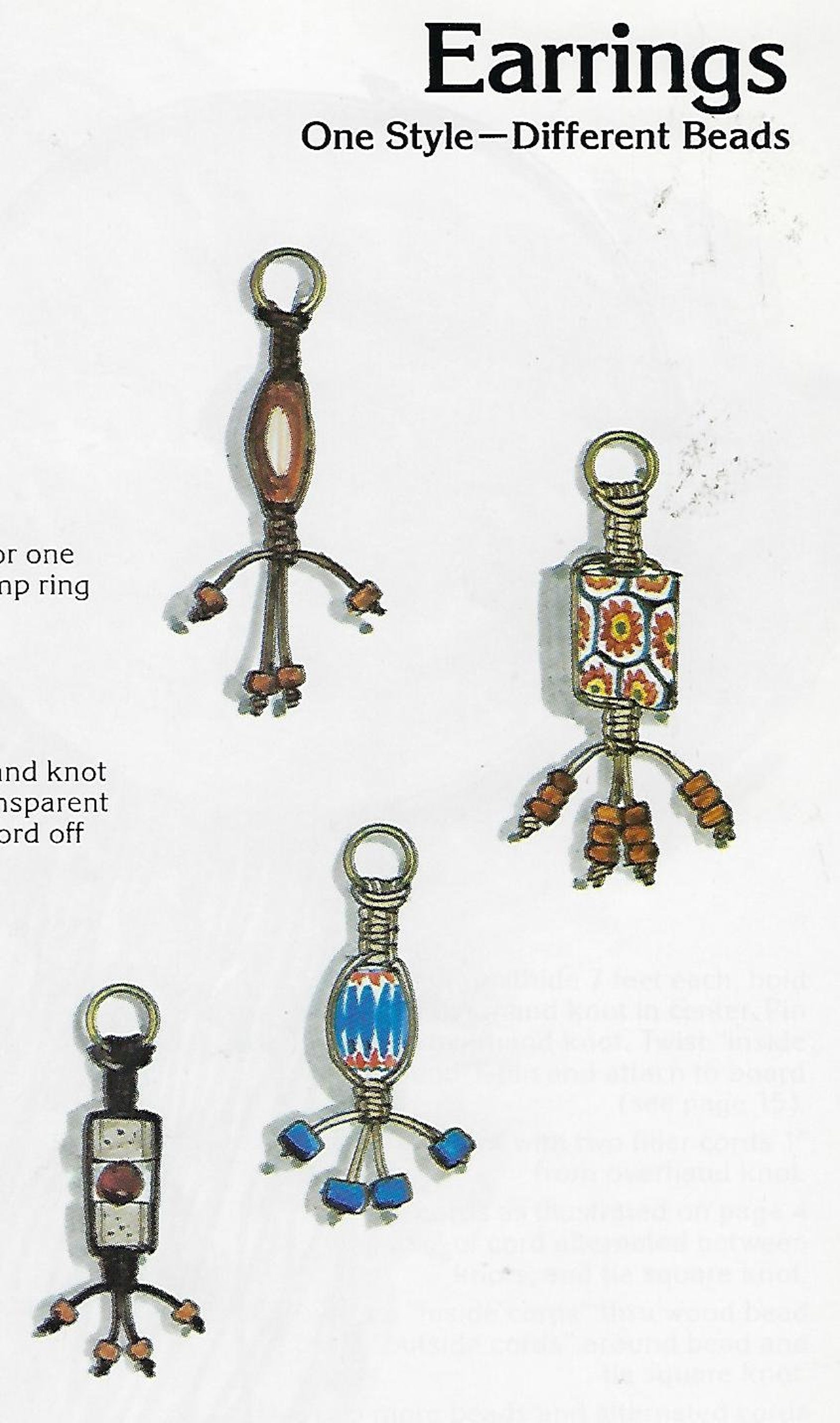 Square Knot Macrame Jewelry Patterns Book H236 | Etsy