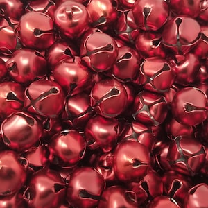 Lot of 100 Shiny Metallic Red, Green or Gold Metal Jingle Bells ...