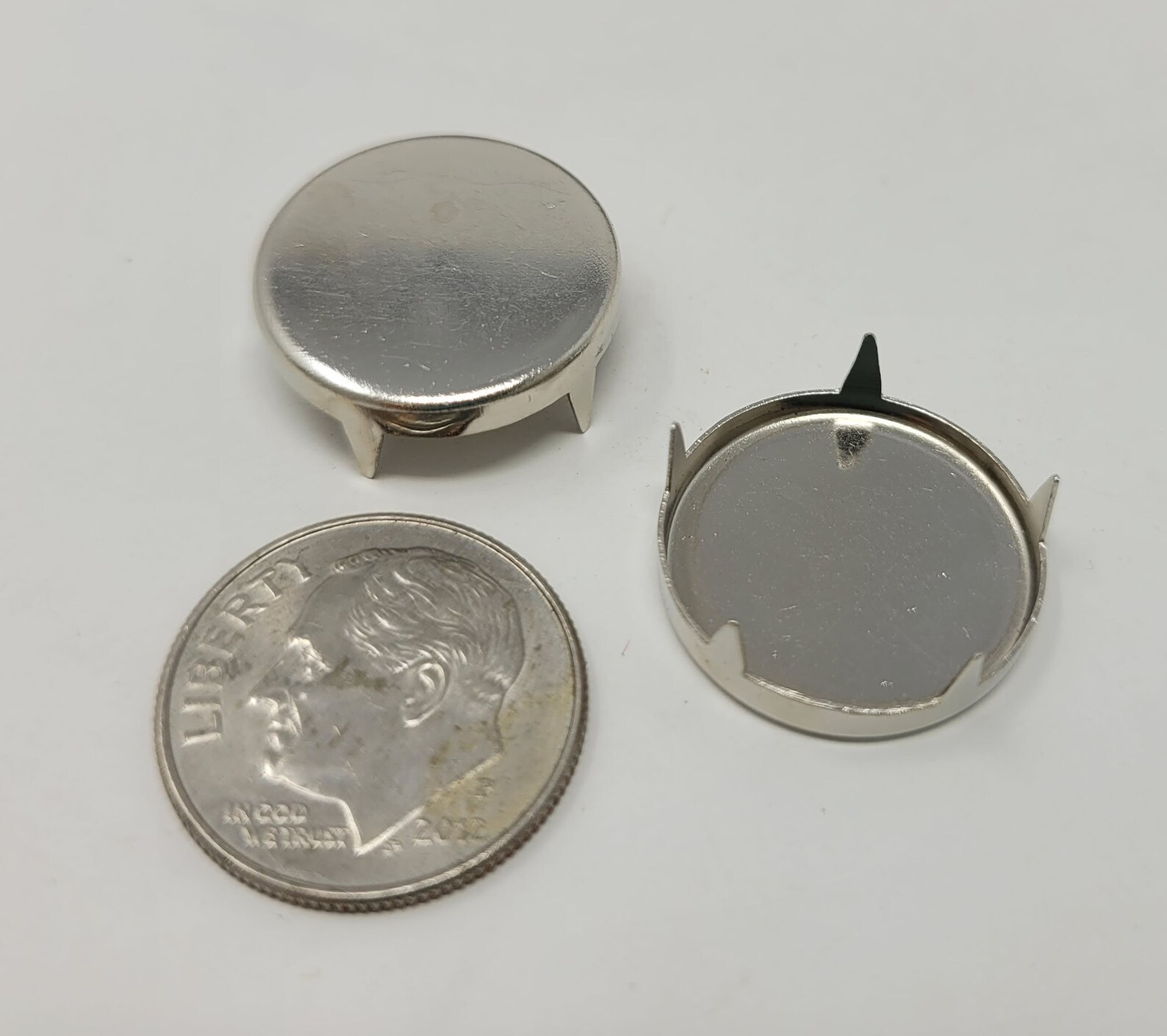 75 Pcs Silver Tone Metal Large 17mm Round Flat Decorative - Etsy