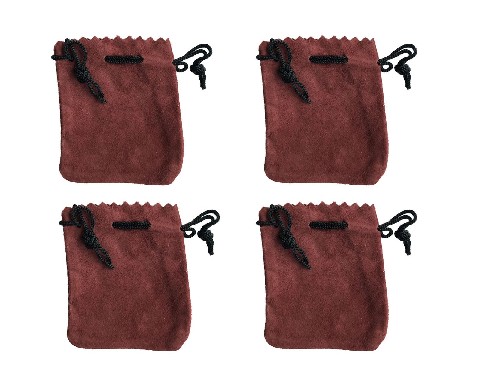 Pack of 4 Small Genuine Suede Leather Drawstring Pouch Bag for - Etsy