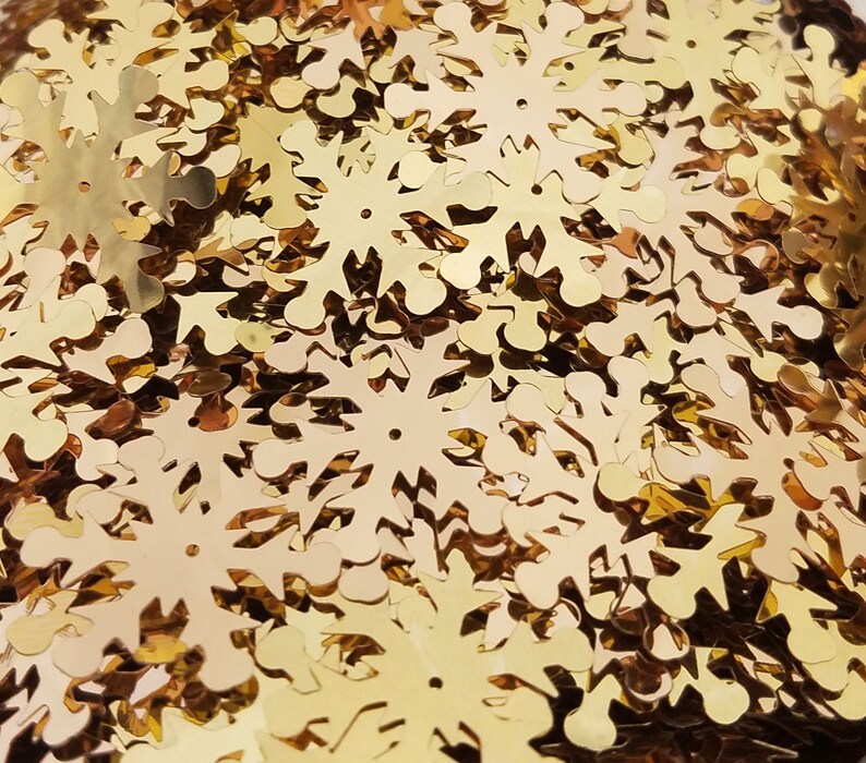 100 Pcs Vintage Snowflake Sequins Large 25mm 1-inch Metallic Colors for ...