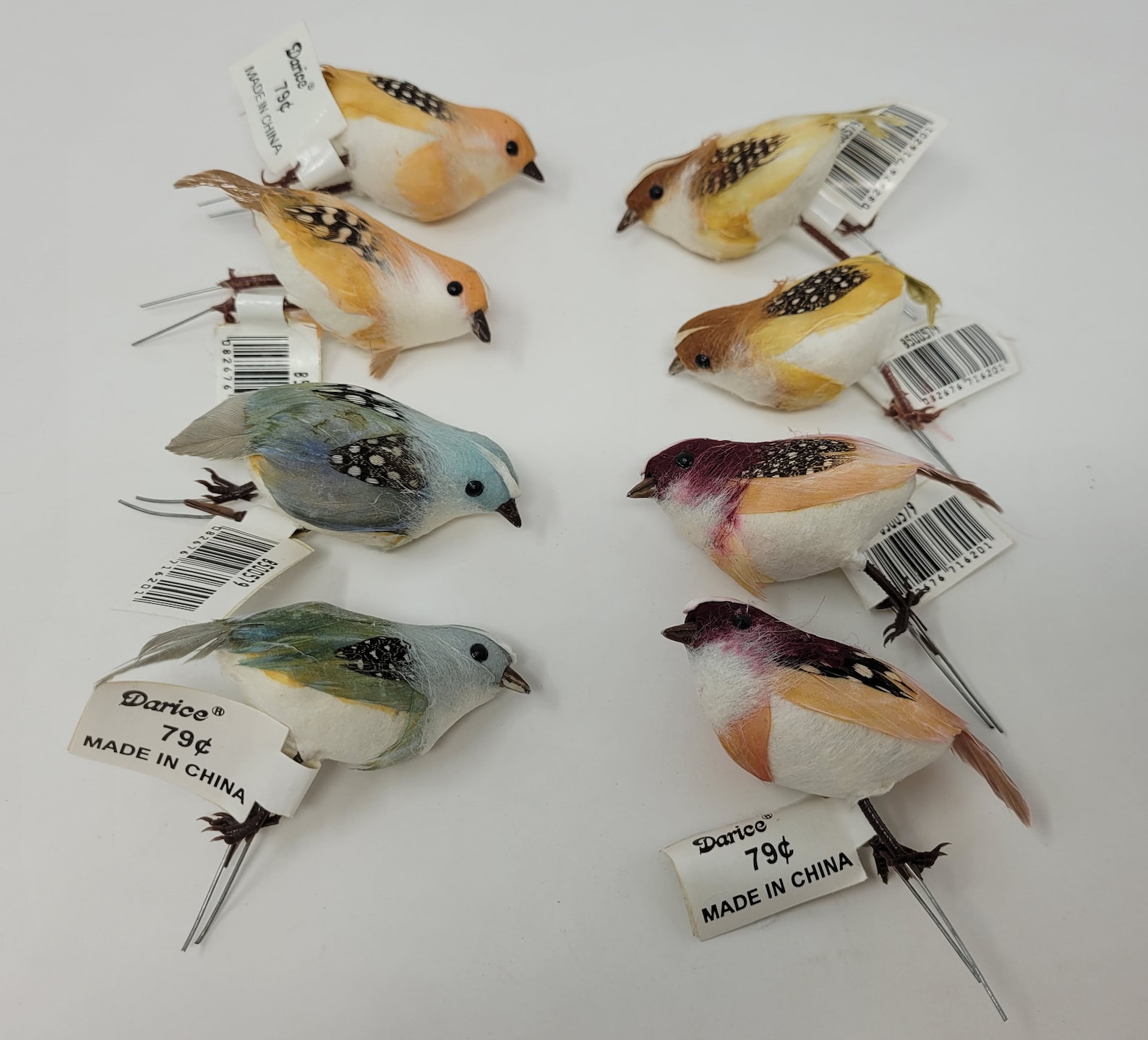 Pack of 8 Darice Small 2 Artificial Foam Feathered Birds - Etsy