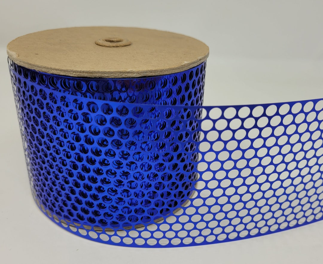 3 YDS New Vintage Metallic Foil PVC Honeycomb Punchinella Christmas ...