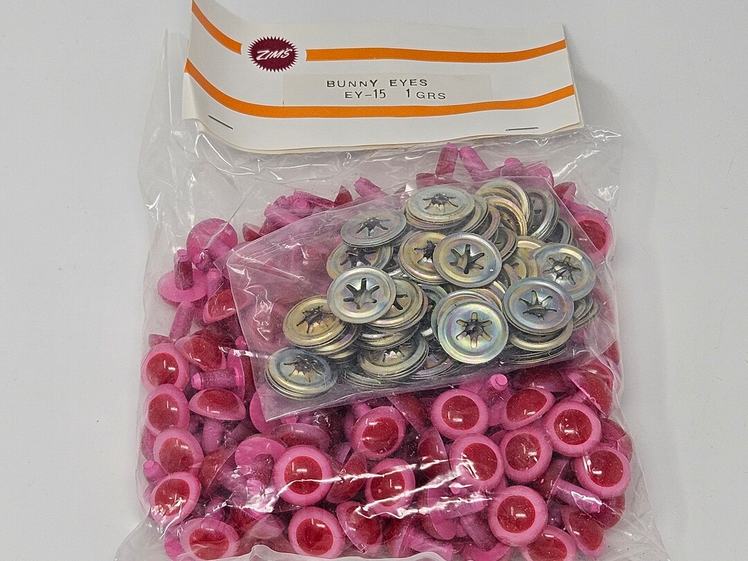 Bulk Pack Zim's Vintage Pink/red Albino Plastic Bunny Rabbit Safety ...