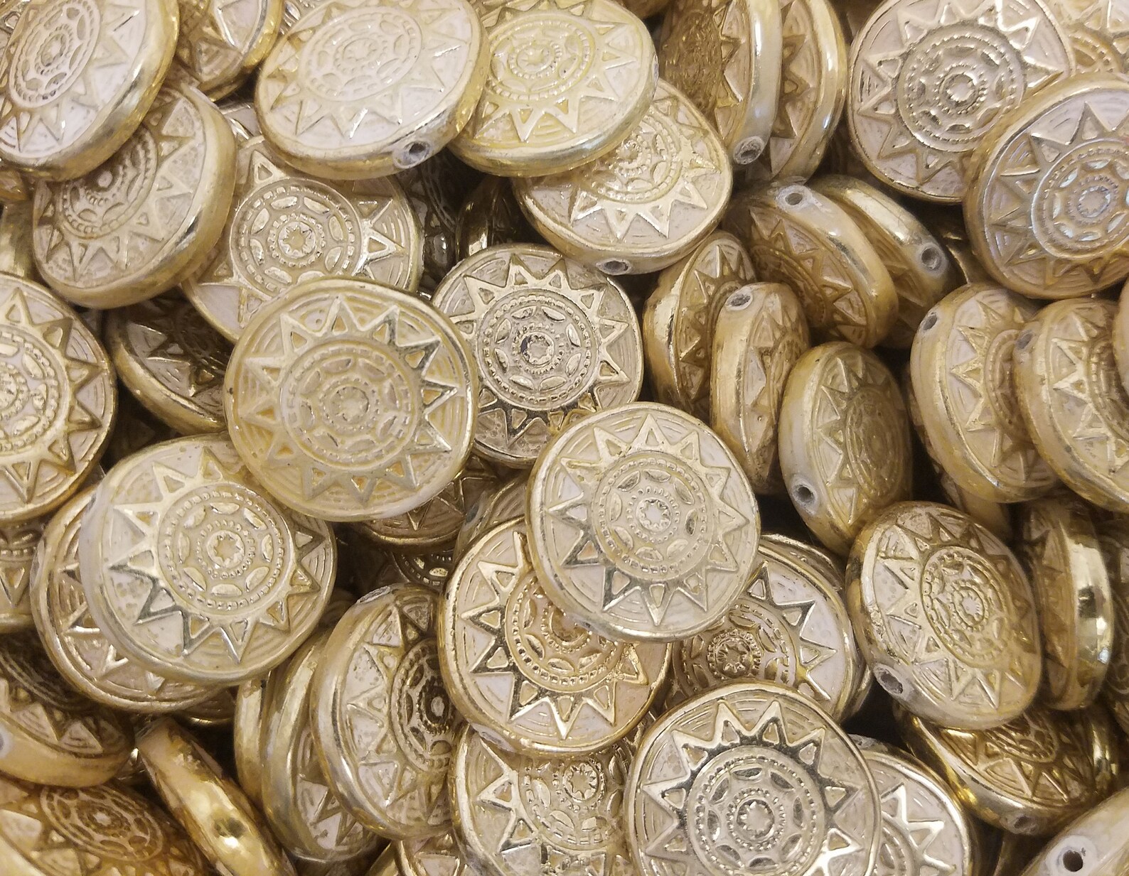 Pack of 50 Gold Aztec Sun Faux Coins Flat Round 25mm Resin - Etsy