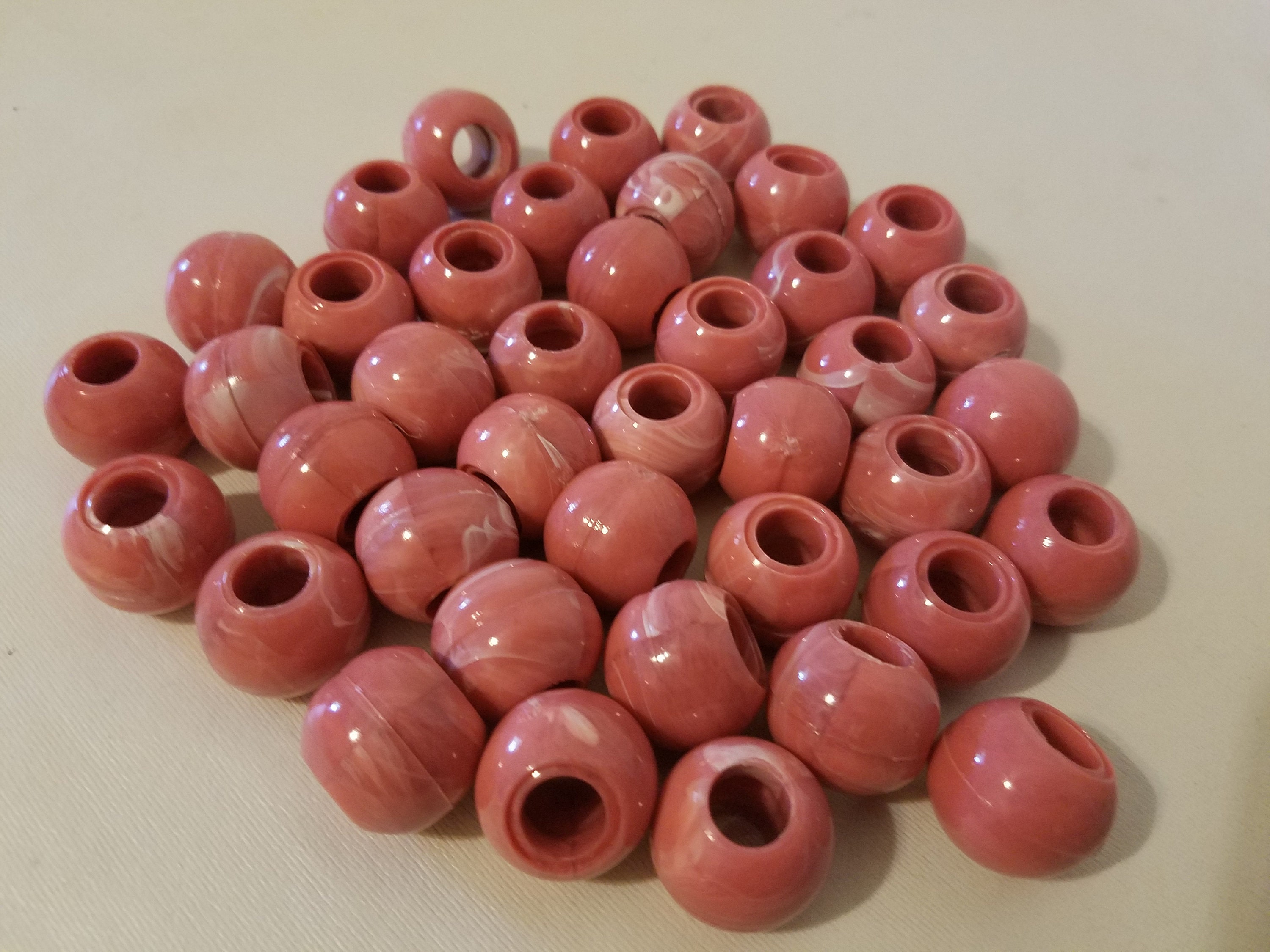 Lot of 40 Marbella Round Plastic Acrylic Macrame Craft Beads 7/8" 22mm ...
