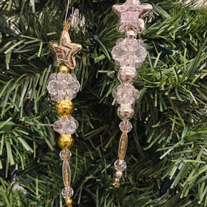 Pack of 50 Shiny Metallic Puffy Star-shaped Plastic Beads 1" Inch 25mm ...