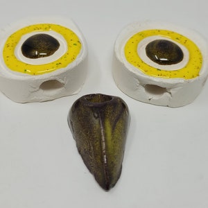 Vintage Ceramic Owl Eyes & Beak Beads for Macrame Owl - Etsy