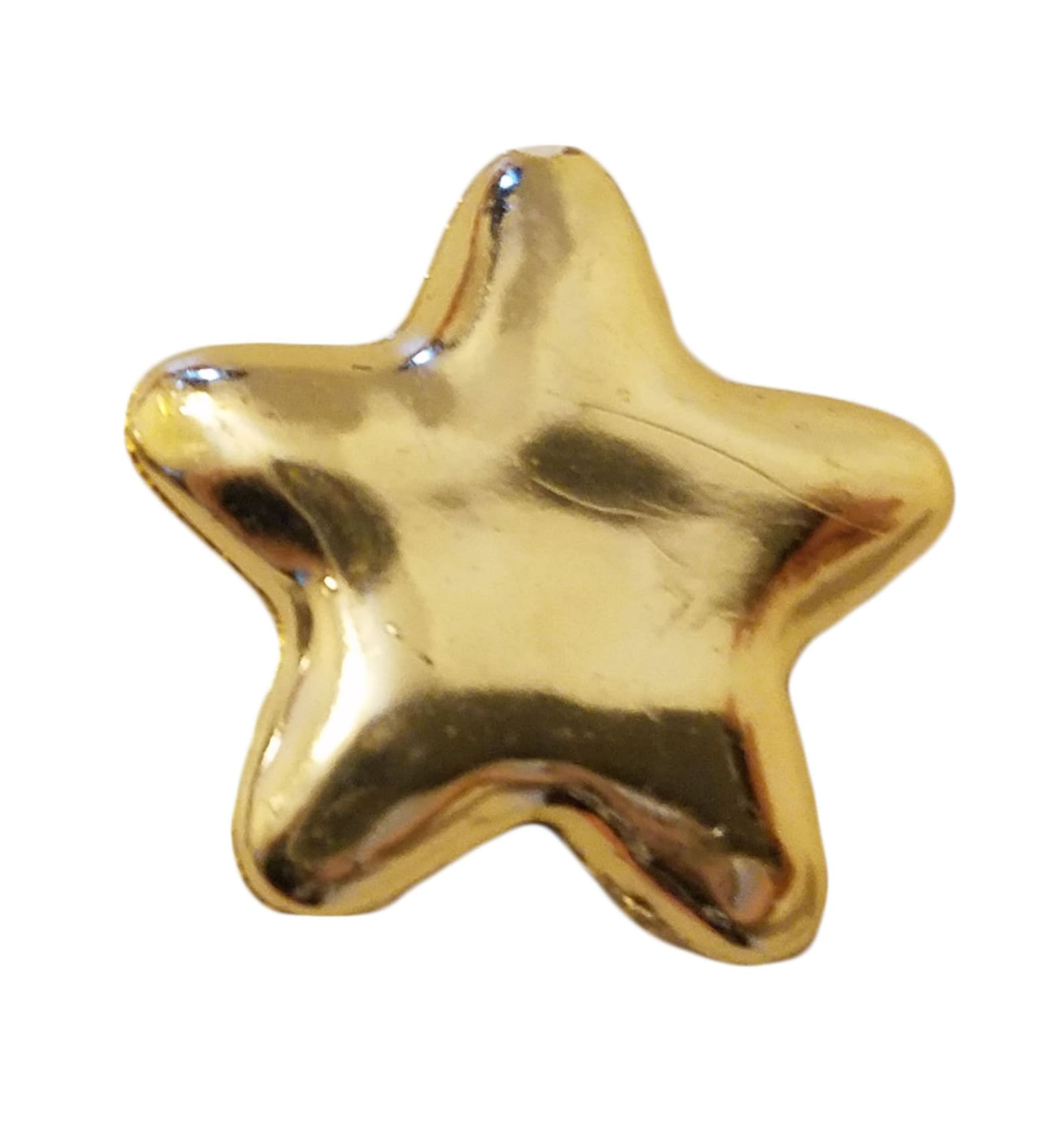 Pack of 50 Shiny Metallic Puffy Star-shaped Plastic Beads 1" Inch 25mm ...